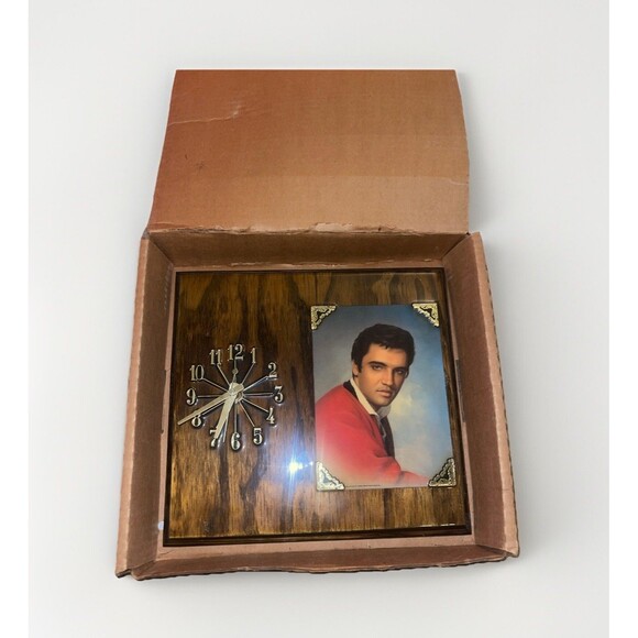 Wall Decor | Vintage 197s Elvis Presley Lacquered Wood Wall Clock ...